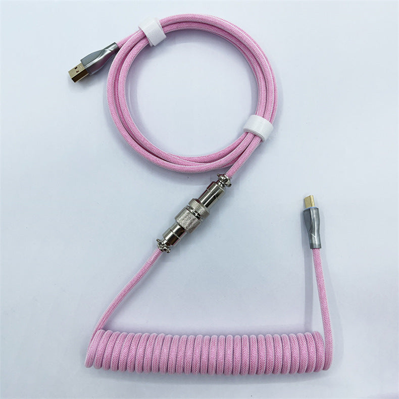 Pink Coiled Cable 💕 Pink Cable For Keyboards - Pink Mechanical Keyboard ...