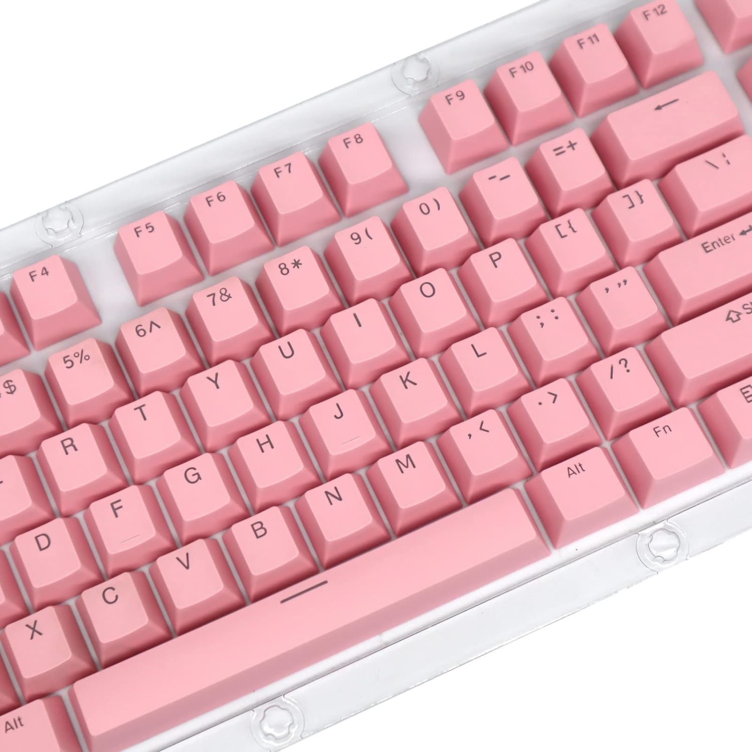 ABS - PBT Light Pink Mechanical Keyboard Keycaps 💗 Transparent Keycap ...