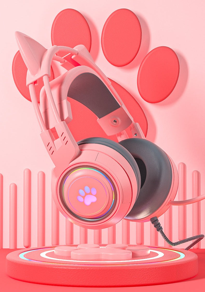 Pink Headphones 🎧 RGB Cat Ears Headphones | Pink Gaming 💓