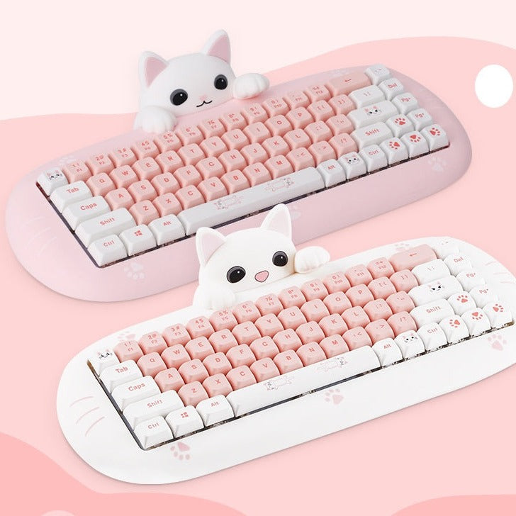 Pink Mechanical Keyboard 🌸 Wireless Keyboard - RGB Backlit | Pink Gaming