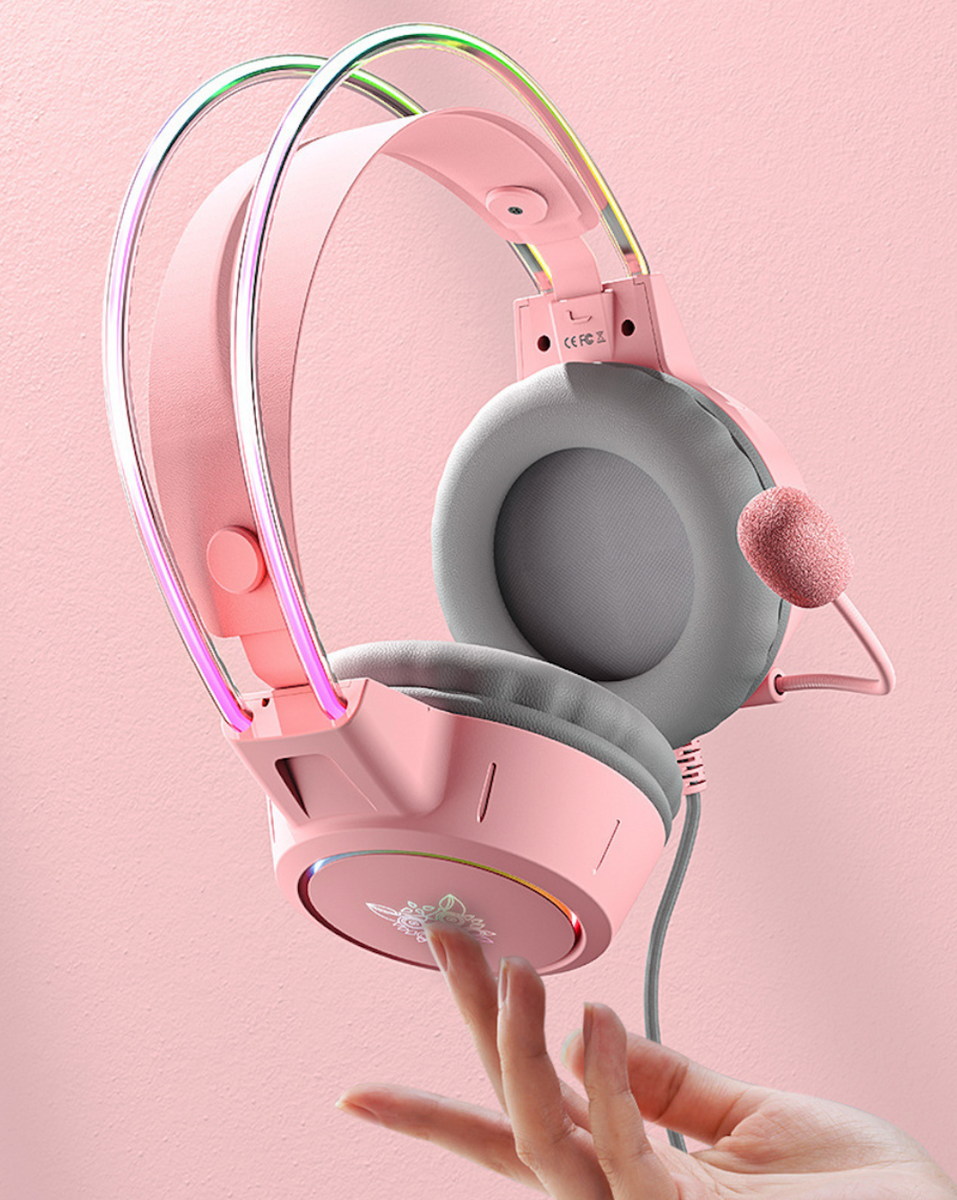 Pink Gaming Headset 🎧 RGB Lights - Cat Ear Headphones | Pink Gaming