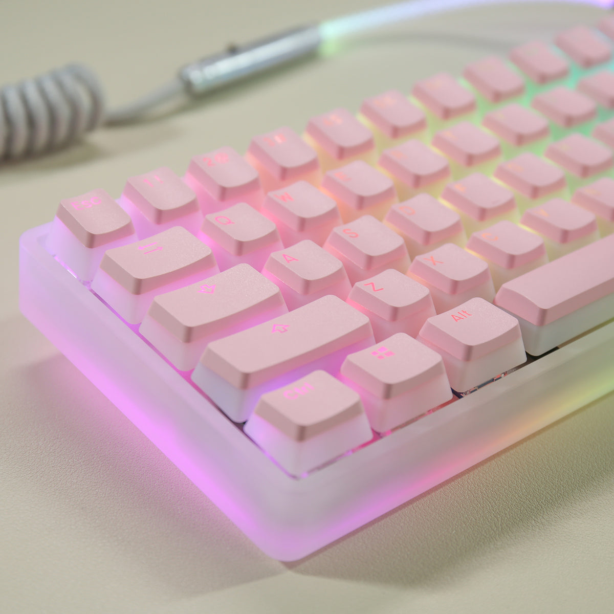 Pink PBT Keycaps 💞 OEM, Double Layer, Mechanical Keyboard Keycaps ...