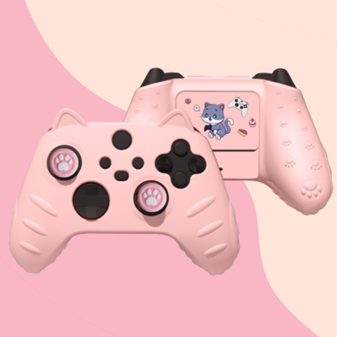 Pink Xbox Series X/S Controller Silicone Cover 🌸 Cute Cat Design | Pink ...